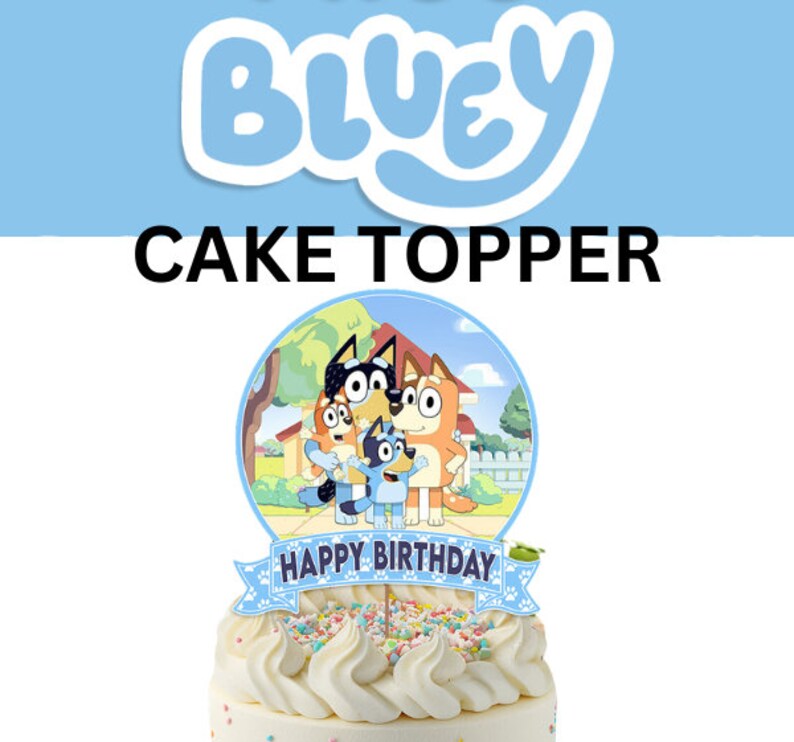 Bluey and Bingo Theme Party Birthday Cake Toppers Download Print at ...