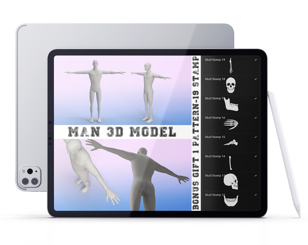 Procreate 3D Models, Procreate Tattoo Model, 3D Man Model, 3D Arm Model ...