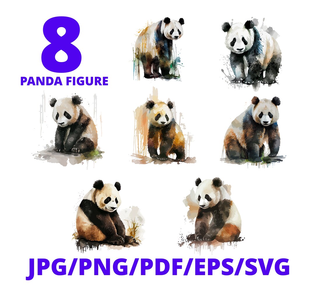 8 Panda Figure, Premium Vector Clipart -panda - Cute Panda Planning ...