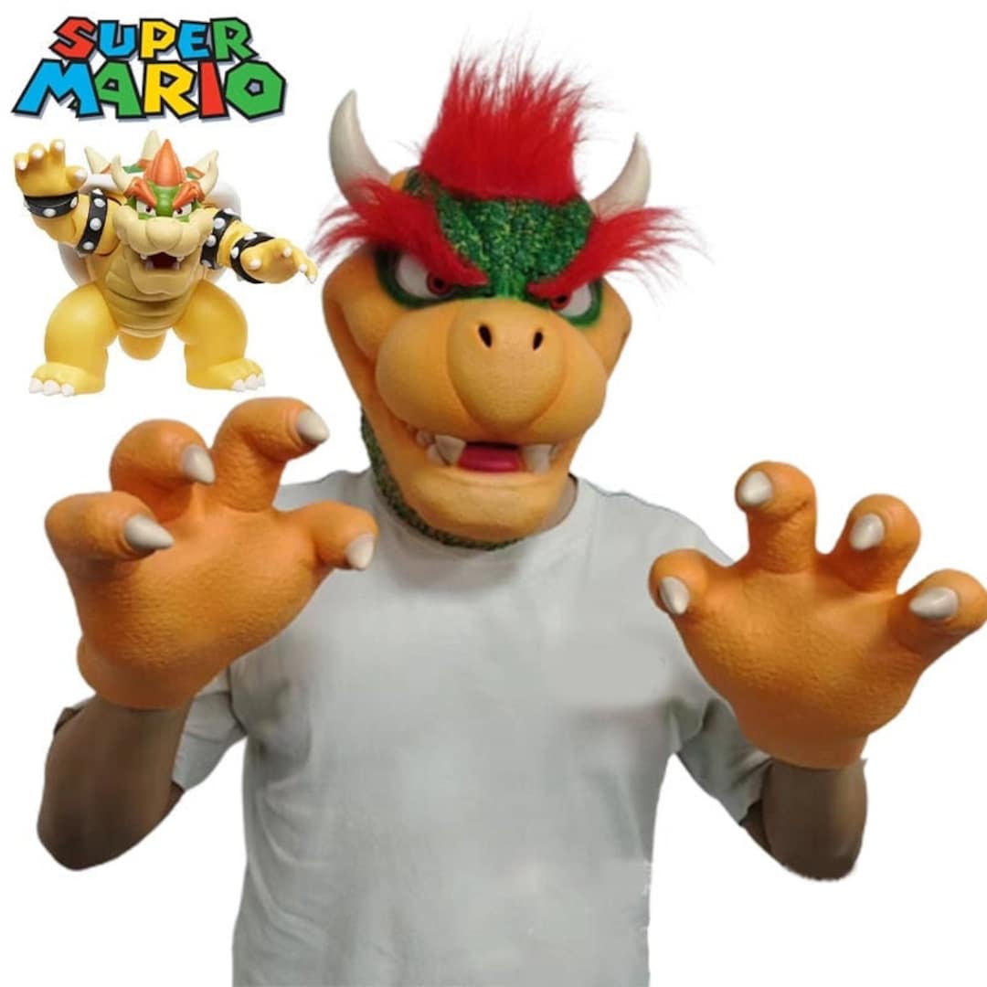 Bowser Mask and Glove Halloween Costume - Etsy