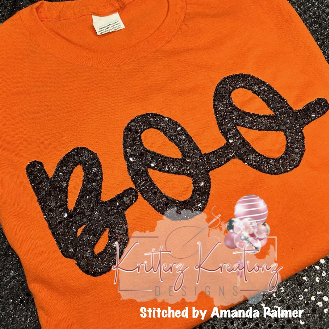 BOO Script Applique Design. BOO Applique Design. Halloween Shirt Design ...