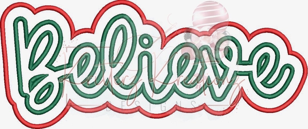 Believe Satin Double Applique Design. Believe Satin Offset Applique ...