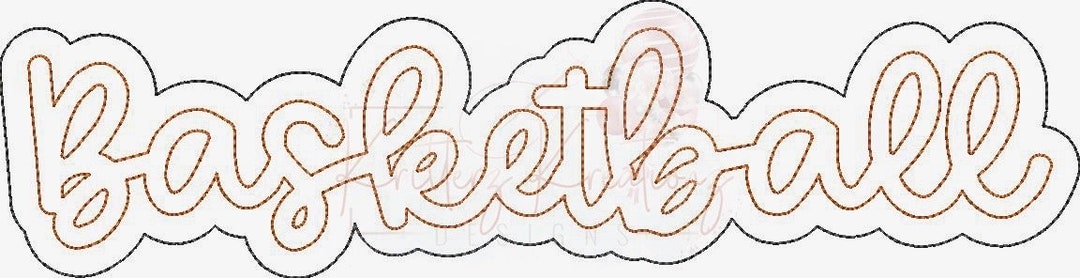 Basketball Double Applique Design. Basketball Offset Applique Design ...