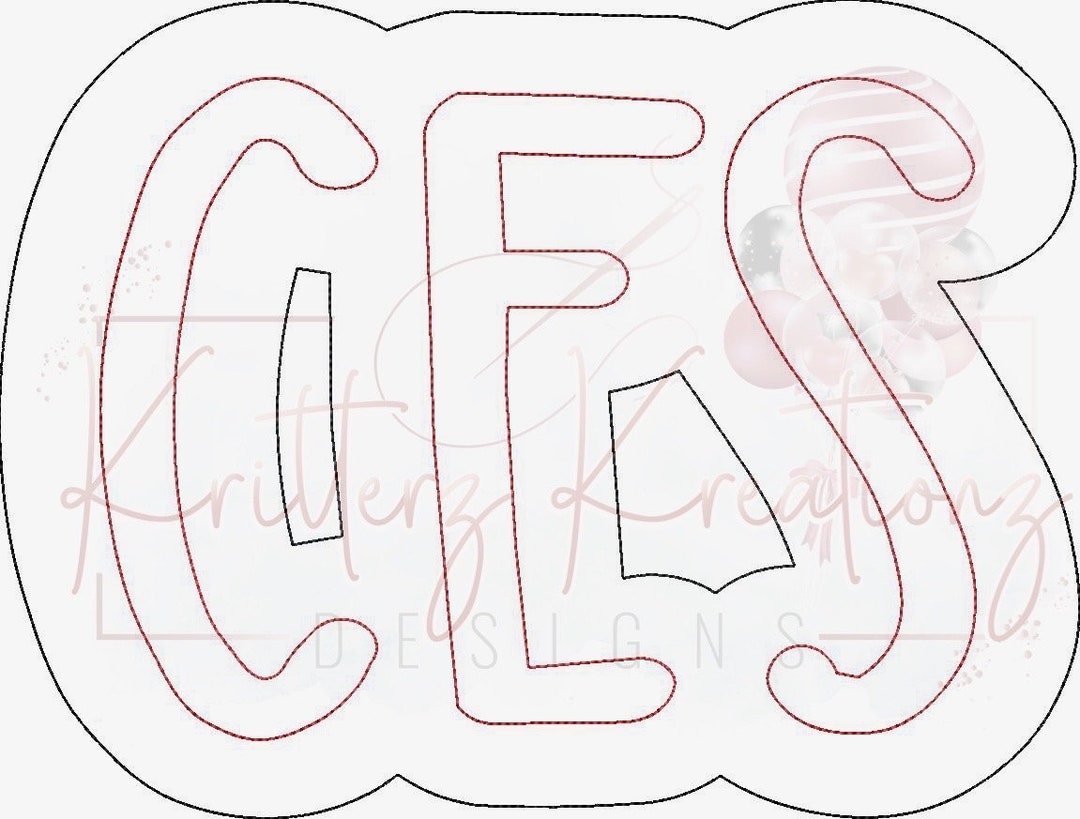 CES Double Applique Design. CES Offset Applique Design. School Initials ...