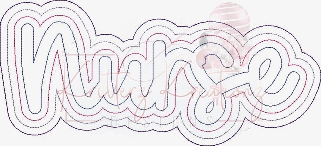 Nurse Triple Applique Design. Nurse Offset Applique Design. Occupation ...