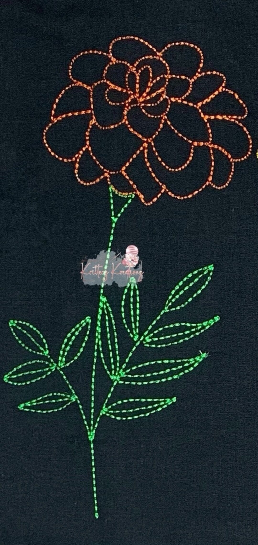 Marigold Embroidery Design. October Birth Month Flower. Flower ...