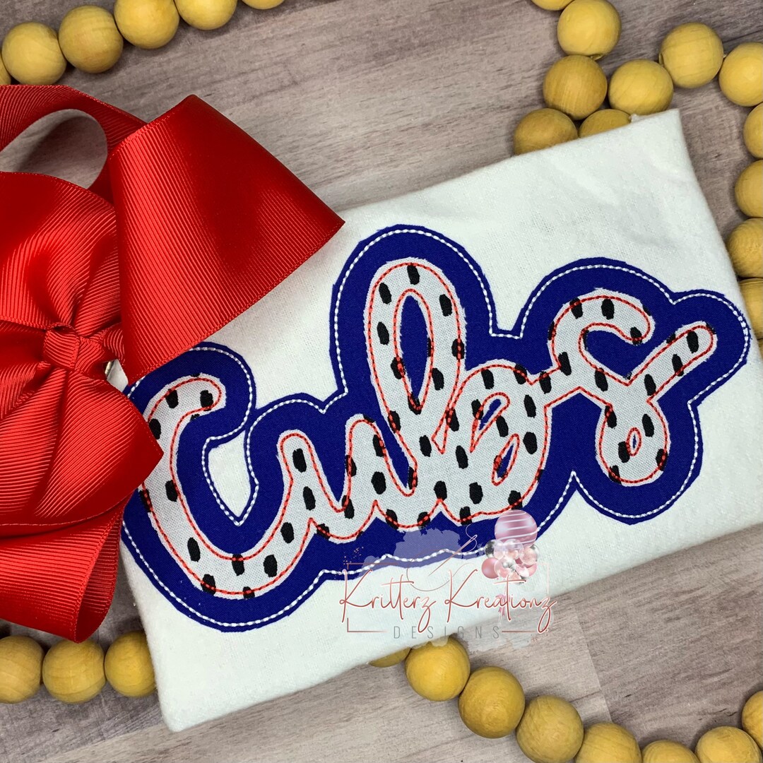 Cubs Double Applique Design. Cubs Offset Applique Design. School Mascot ...