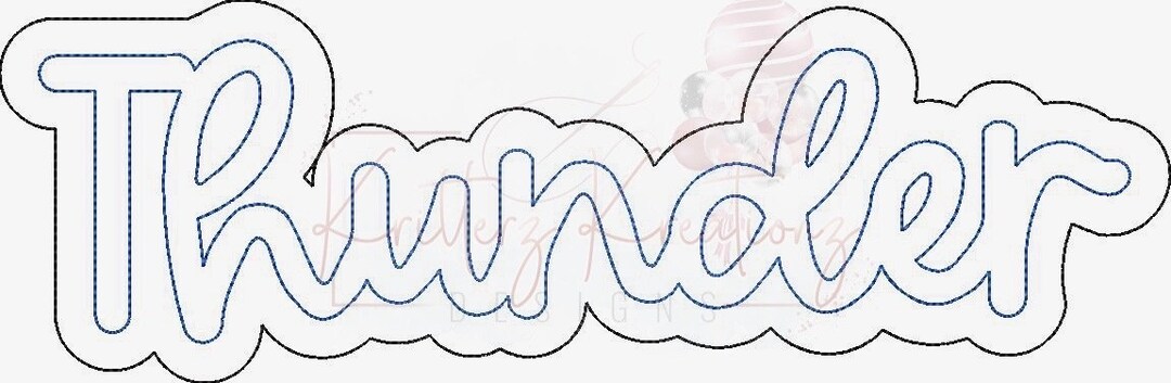 Thunder Double Applique Design. Thunder Offset Applique Design. School ...