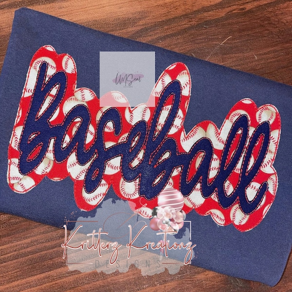 Baseball Applique Design - Etsy