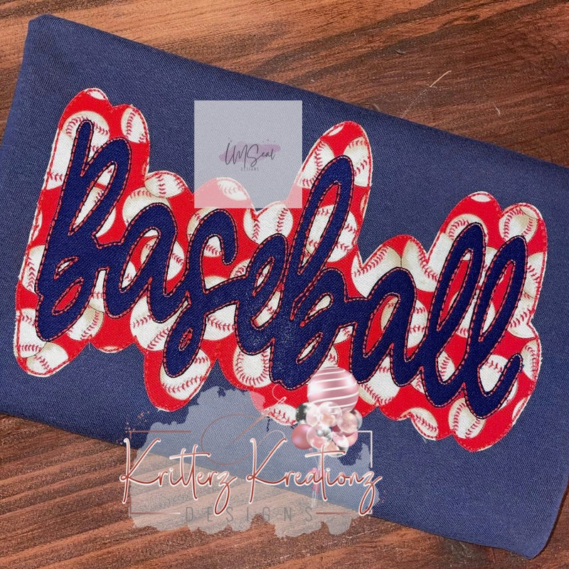 Baseball Applique Design - Etsy