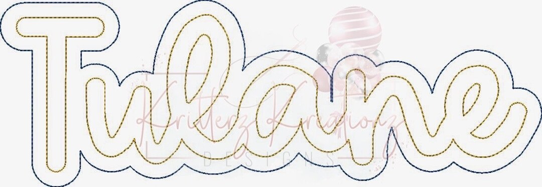 Tulane Double Applique Design. Tulane Offset Applique Design. School ...