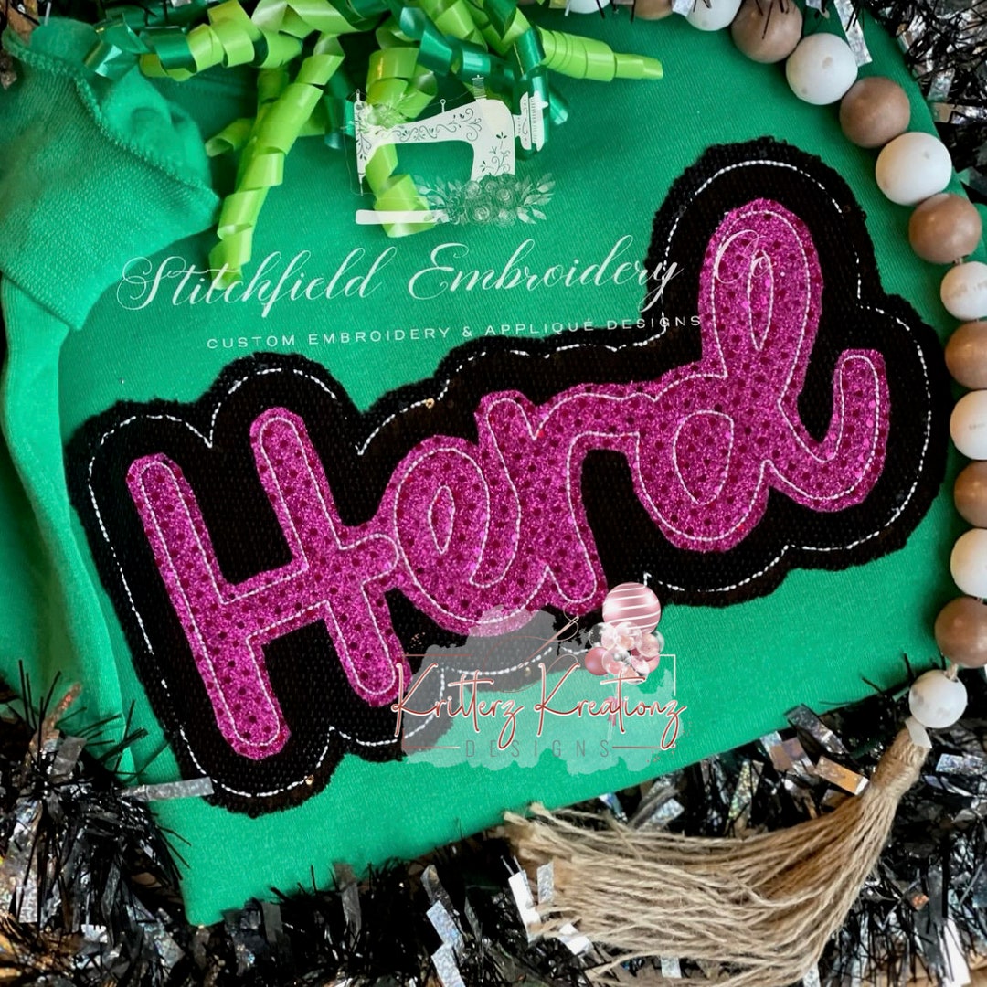 Herd Double Applique Design. Herd Offset Applique Design. School Mascot Design. Applique Design ...