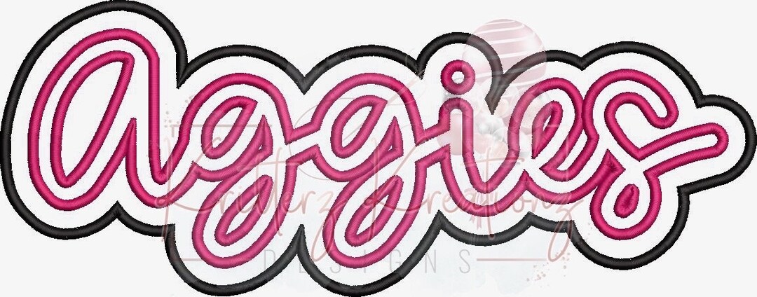 Aggies Satin Double Applique Design. Aggies Satin Offset Applique ...