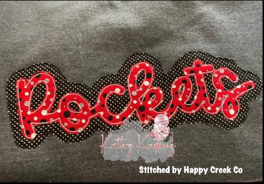 Rockets Double Applique Design. Rockets Offset Applique Design. School ...