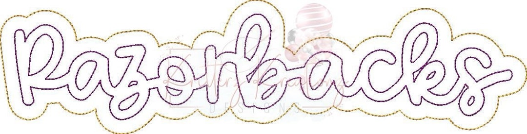 Razorbacks Double Applique Design. Razorbacks Offset Applique Design ...