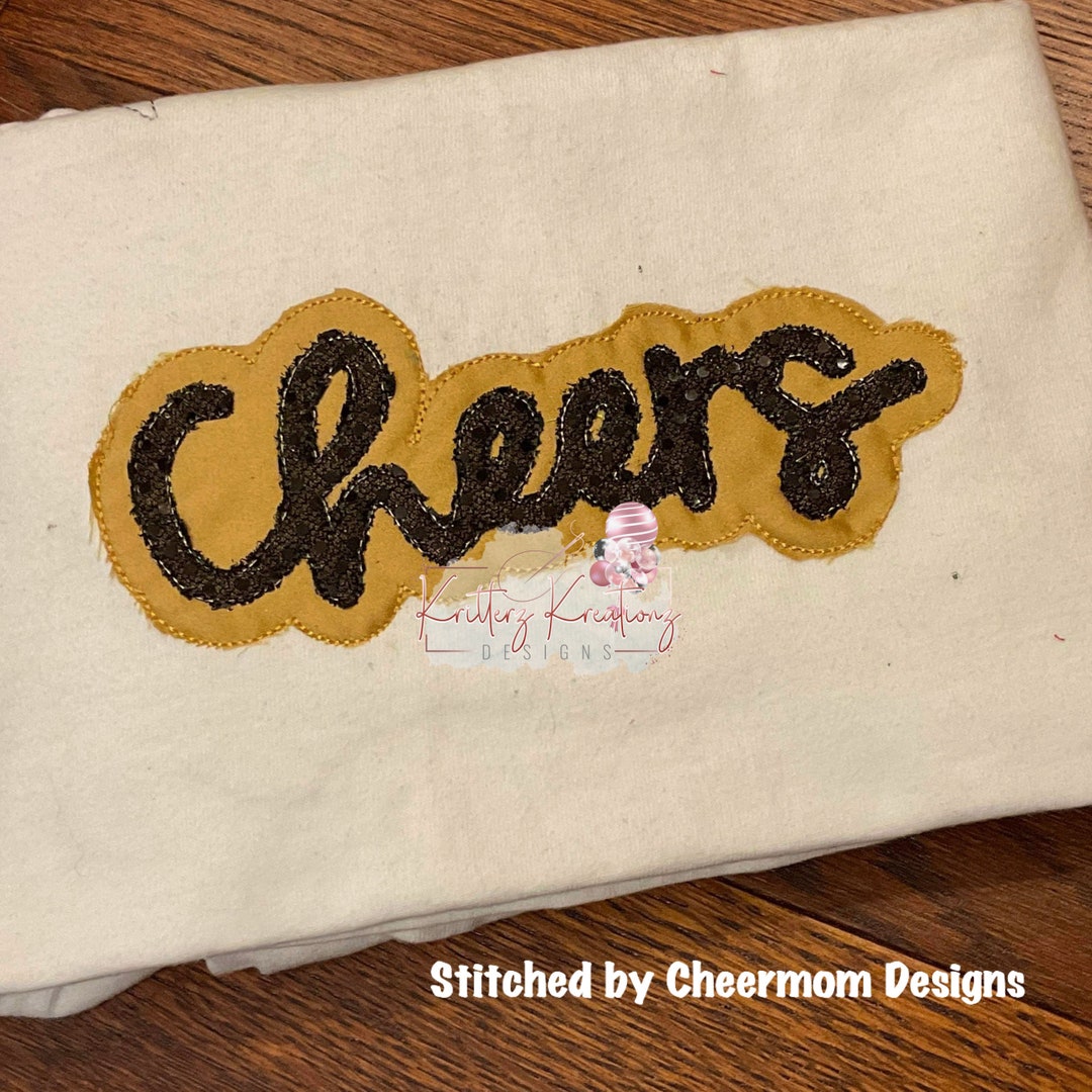 Cheers Double Applique Design. Cheers Offset Applique Design. New Year ...