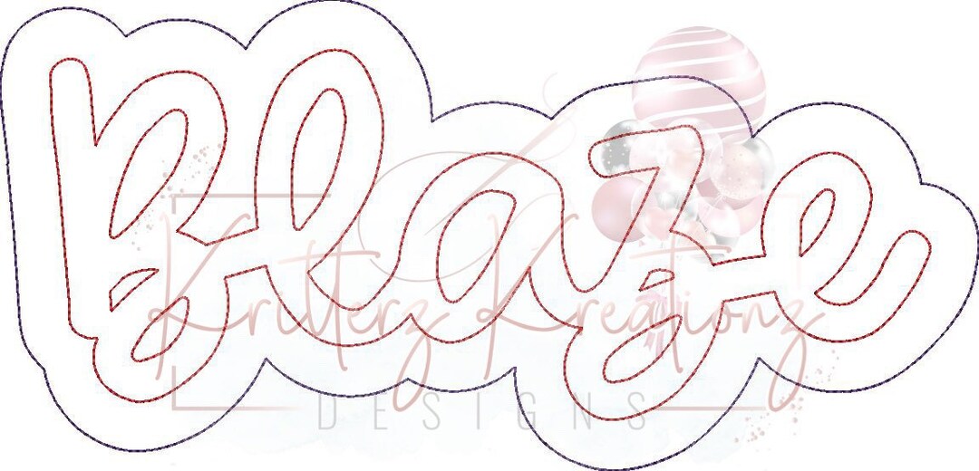 Blaze Double Applique Design. Blaze Offset Applique Design. School ...