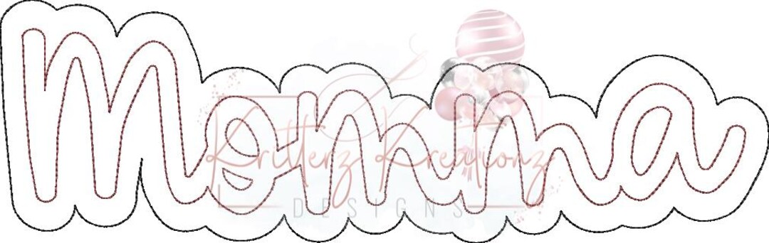 Momma Double Applique Design. Momma Offset Applique Design. Mom Name ...