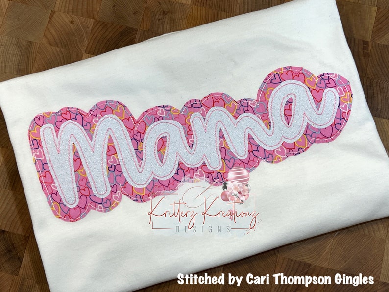 Mama Double Applique Design. Mama Offset Applique Design. Mom Name ...