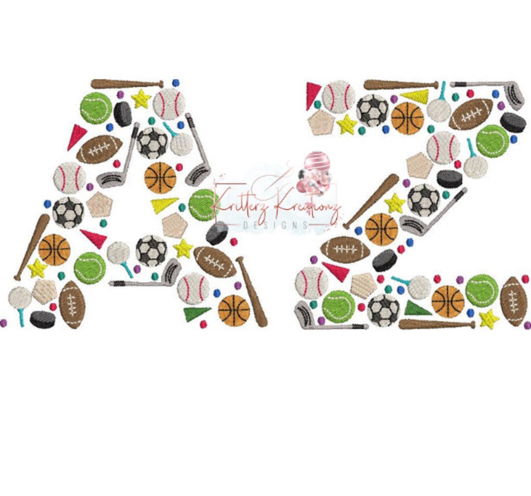 Large Sports Alphabet. 7" and 8". Sports Balls. Soccer. Baseball ...