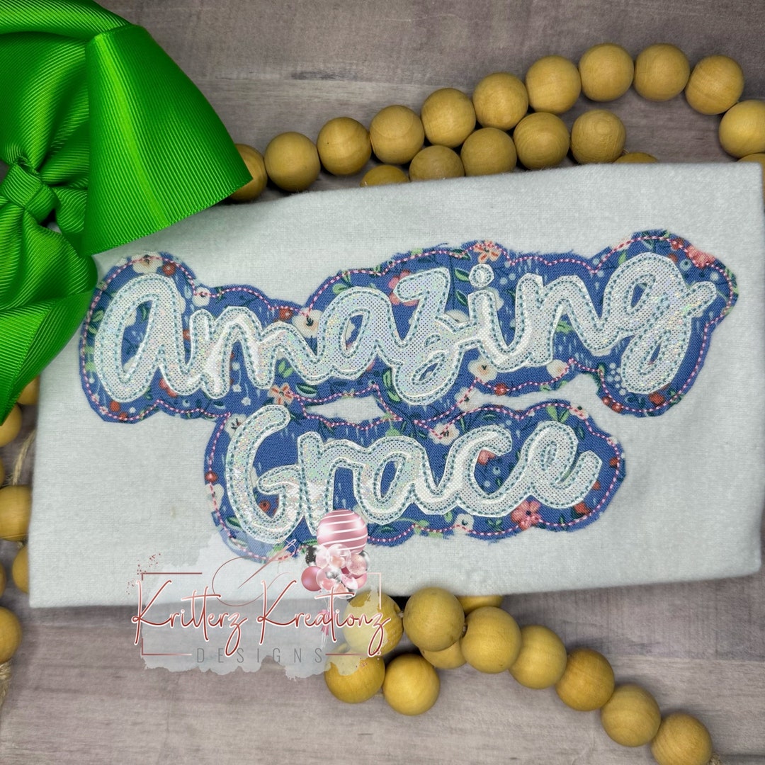 Amazing Grace Double Applique Design. Amazing Grace Offset Applique Design. Easter Design ...