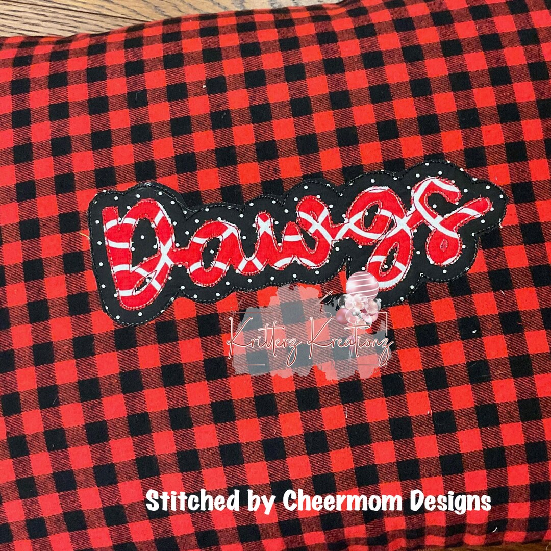 Dawgs Double Applique Design. Dawgs Offset Applique Design. School ...