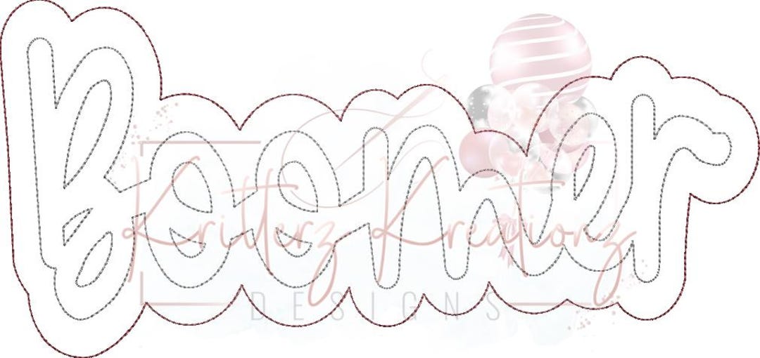 Boomer Double Applique Design. Boomer Offset Applique Design. School ...