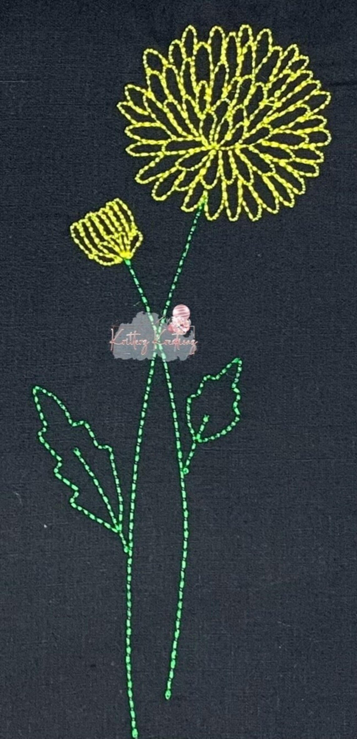 Chrysanthemum Embroidery Design. November Birth Month Flower. Flower ...