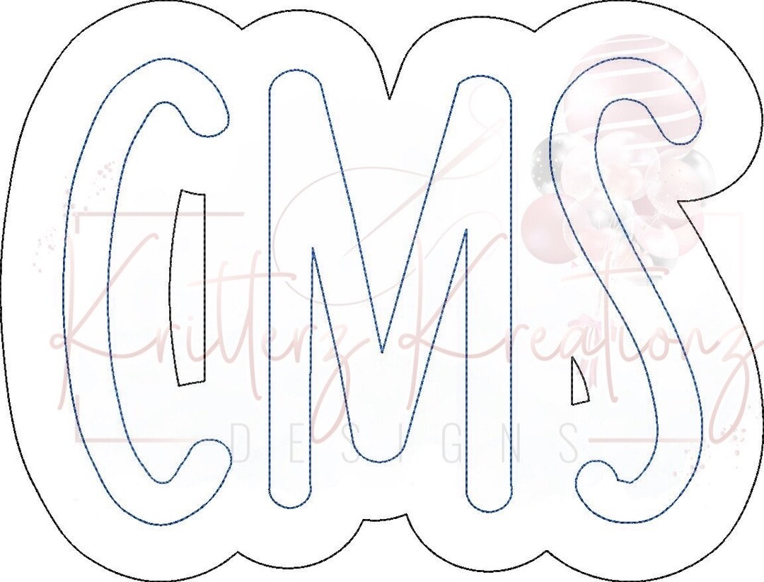 CMS Double Applique Design. CMS Offset Applique Design. School Initials ...