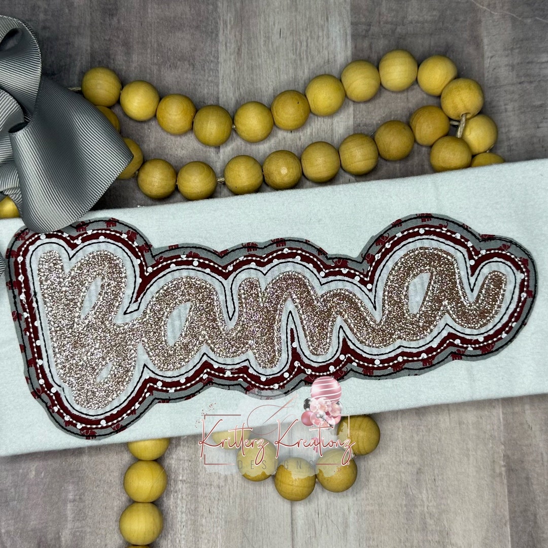 Bama Triple Applique Design. Bama Offset Applique Design. School Mascot ...