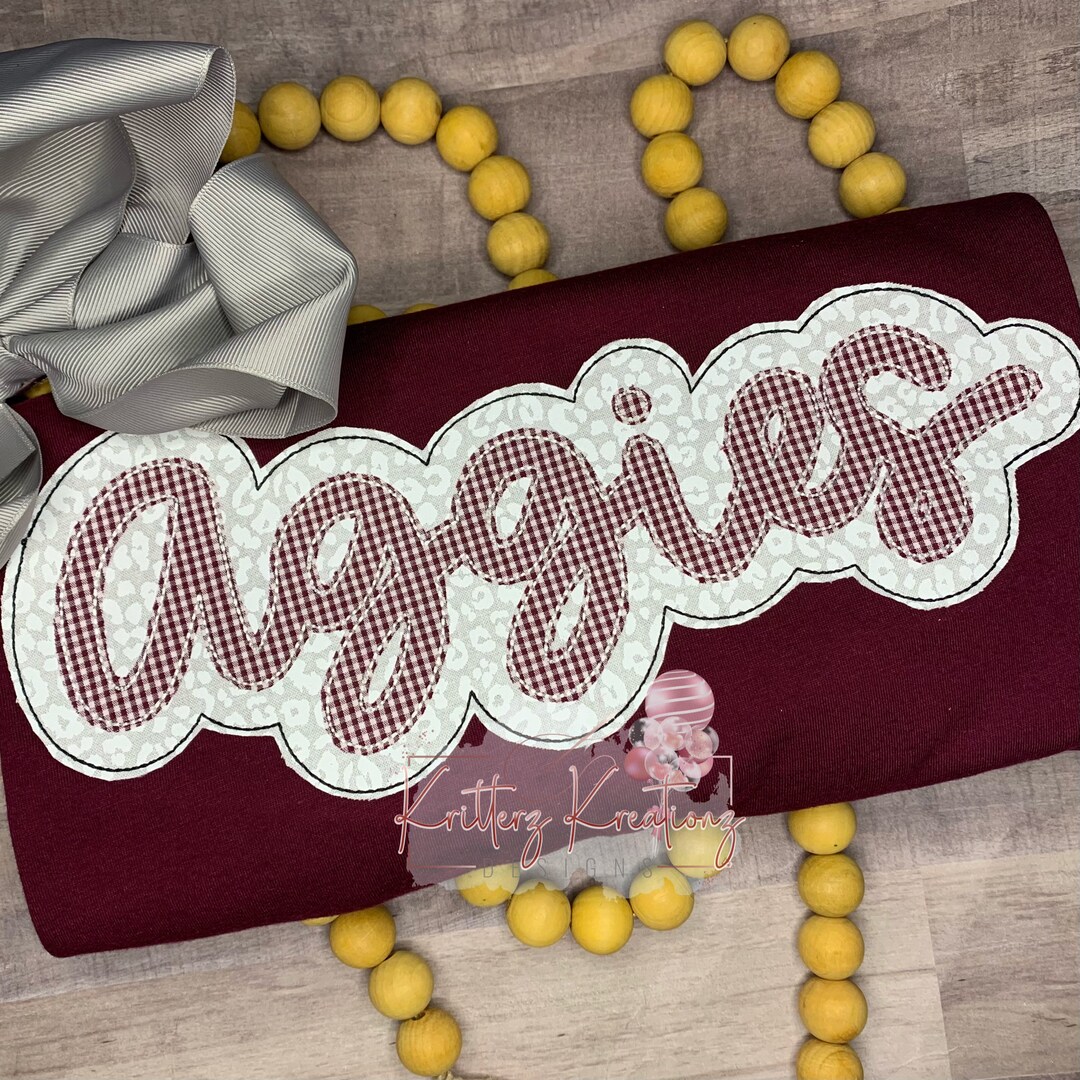 Aggies Double Applique Design. Aggies Offset Applique Design. School ...