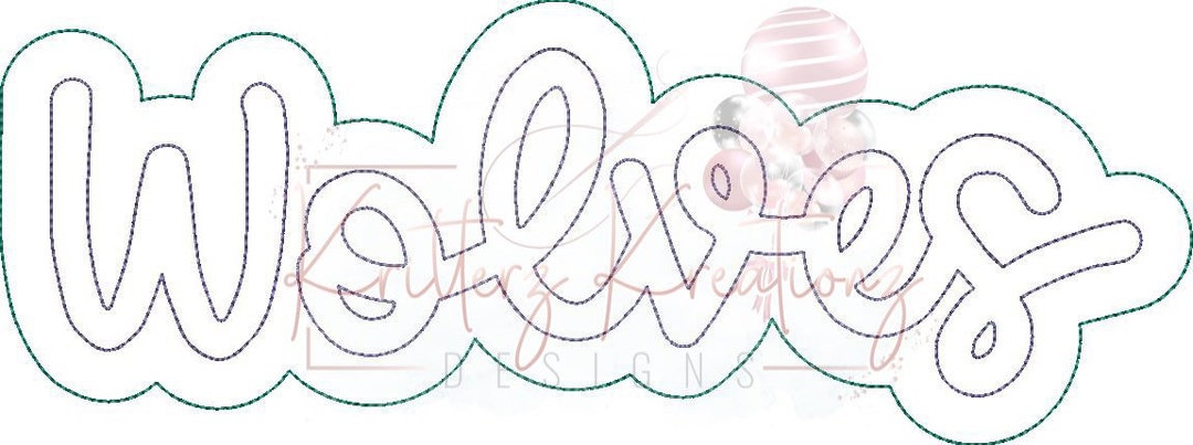 Wolves Double Applique Design. Wolves Offset Applique Design. School ...