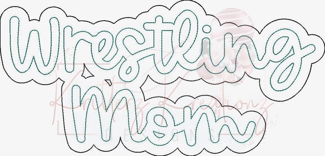 Wrestling Mom Double Applique Design. Wrestling Mom Offset Applique ...