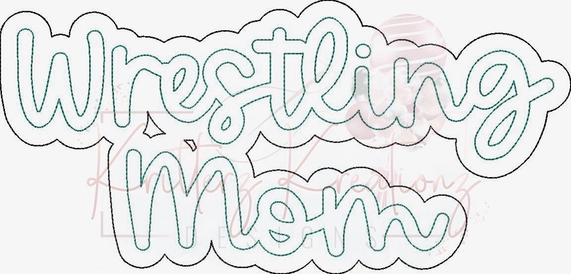 Wrestling Mom Double Applique Design. Wrestling Mom Offset Applique ...