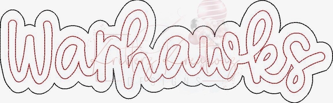 Warhawks Double Applique Design. Warhawks Offset Applique Design ...