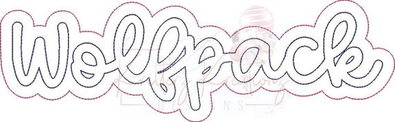 Wolfpack Double Applique Design. Wolfpack Offset Applique - Etsy
