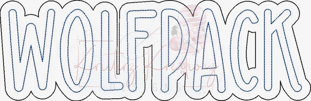 Wolfpack Double Applique Design. Wolfpack Offset Applique Design ...