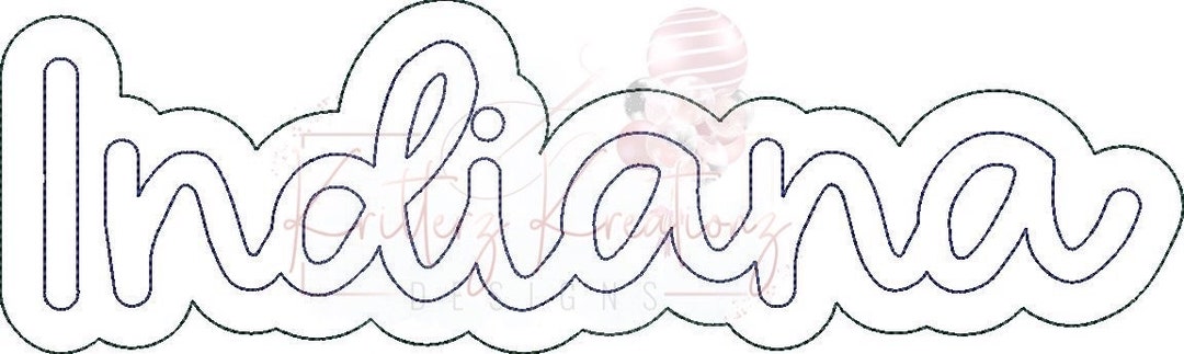 Indiana Double Applique Design. Indiana Offset Applique Design. State ...