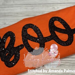 BOO Script Applique Design. BOO Applique Design. Halloween Shirt Design ...