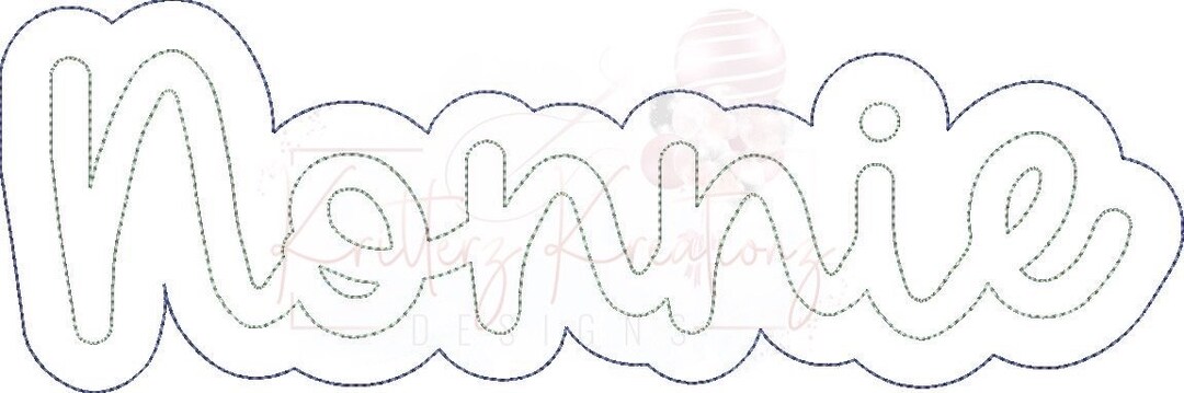 Nonnie Double Applique Design. Nonnie Offset Applique Design. Grandma ...