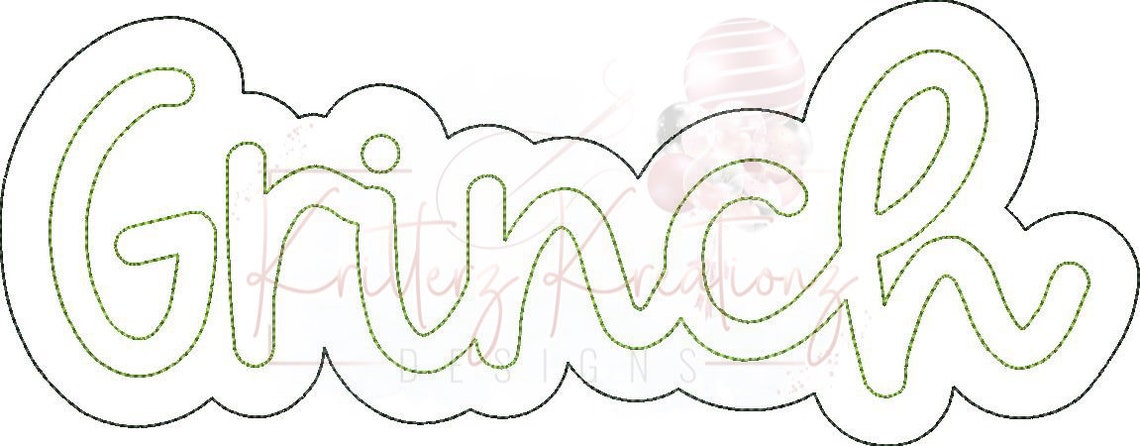 Grinch Double Applique Design. Grinch Offset Applique Design. Christmas ...