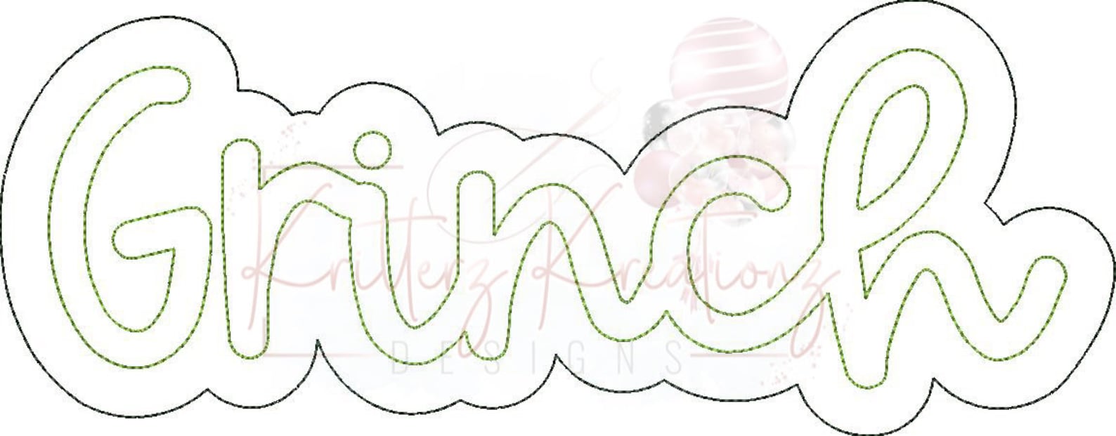 Grinch Double Applique Design. Grinch Offset Applique Design. Christmas ...