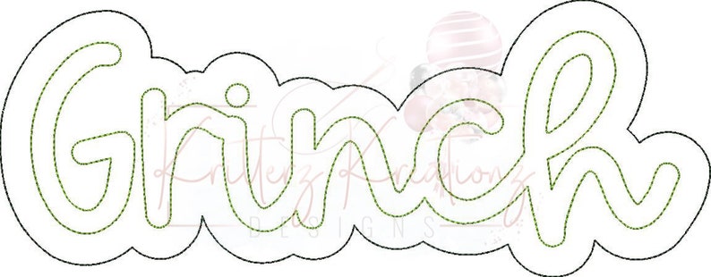 Grinch Double Applique Design. Grinch Offset Applique Design. Christmas ...