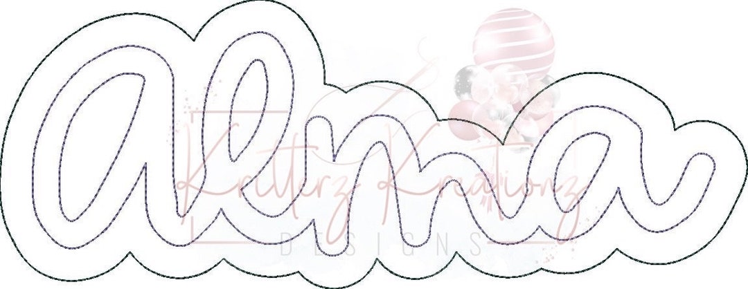 Alma Double Applique Design. Alma Offset Applique Design. School Mascot ...