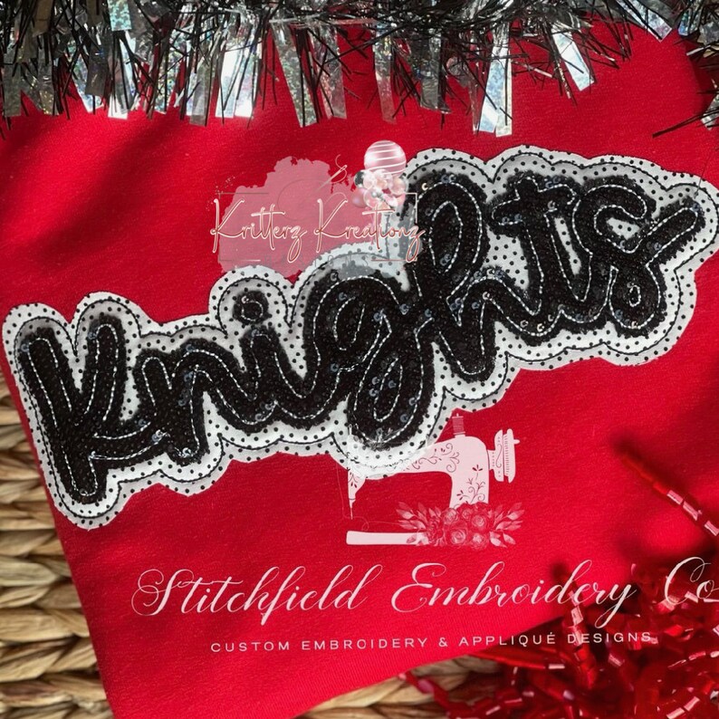 Knights Double Applique Design. Knights Offset Applique Design. School ...