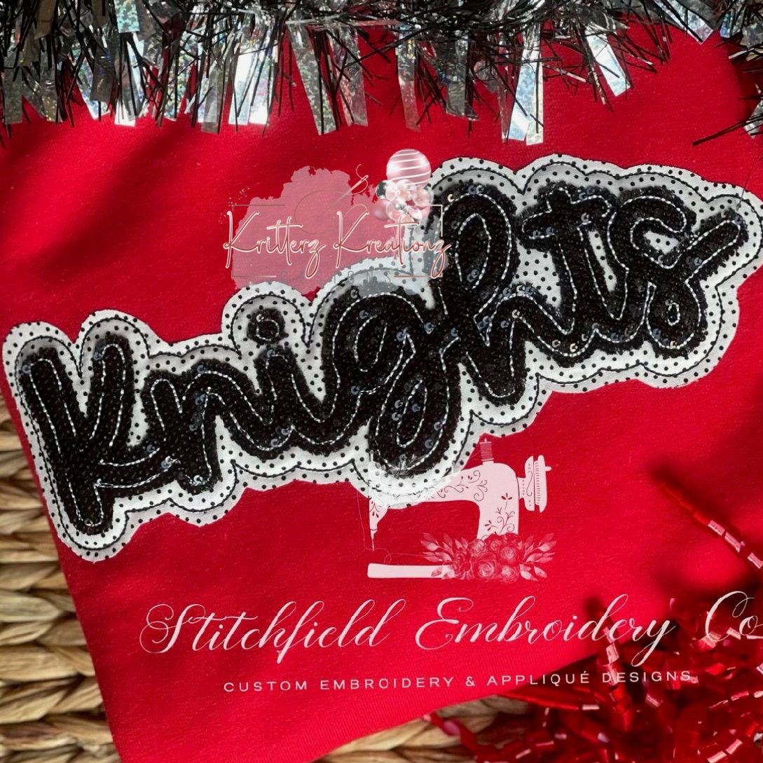 Knights Double Applique Design. Knights Offset Applique Design. School ...