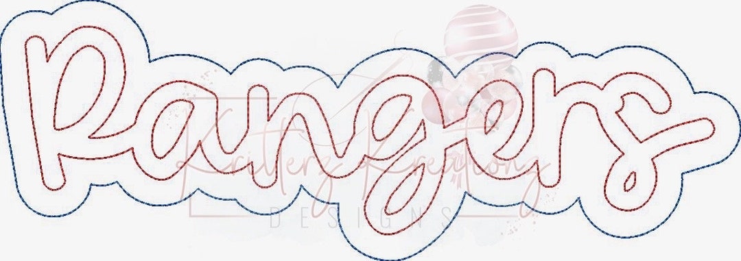 Rangers Double Applique Design. Rangers Offset Applique Design. School ...