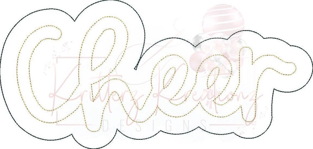 Cheer Double Applique Design. Cheer Offset Applique Design. Cheerleader ...