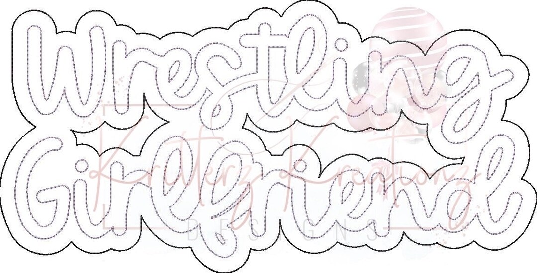 Wrestling Girlfriend Double Applique Design.wrestling Girlfriend Offset ...