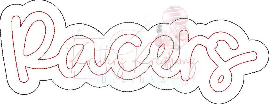 Racers Double Applique Design. Racers Offset Applique Design. School ...